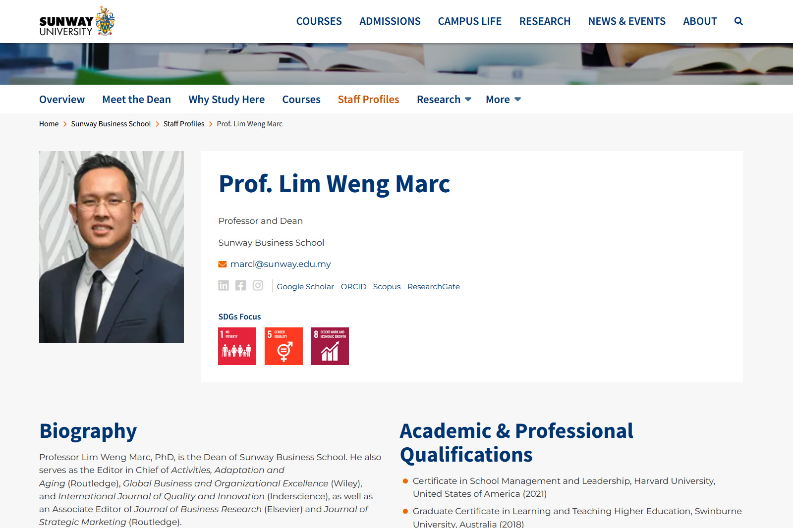 Sunway University Website | Marketing Bangkok